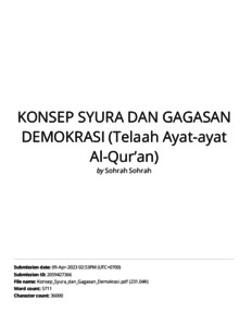 Konsep Syura dan Gagasan Demokrasi (Telaah Ayat-Ayat Al-Qur'an) - Repositori UIN Alauddin Makassar